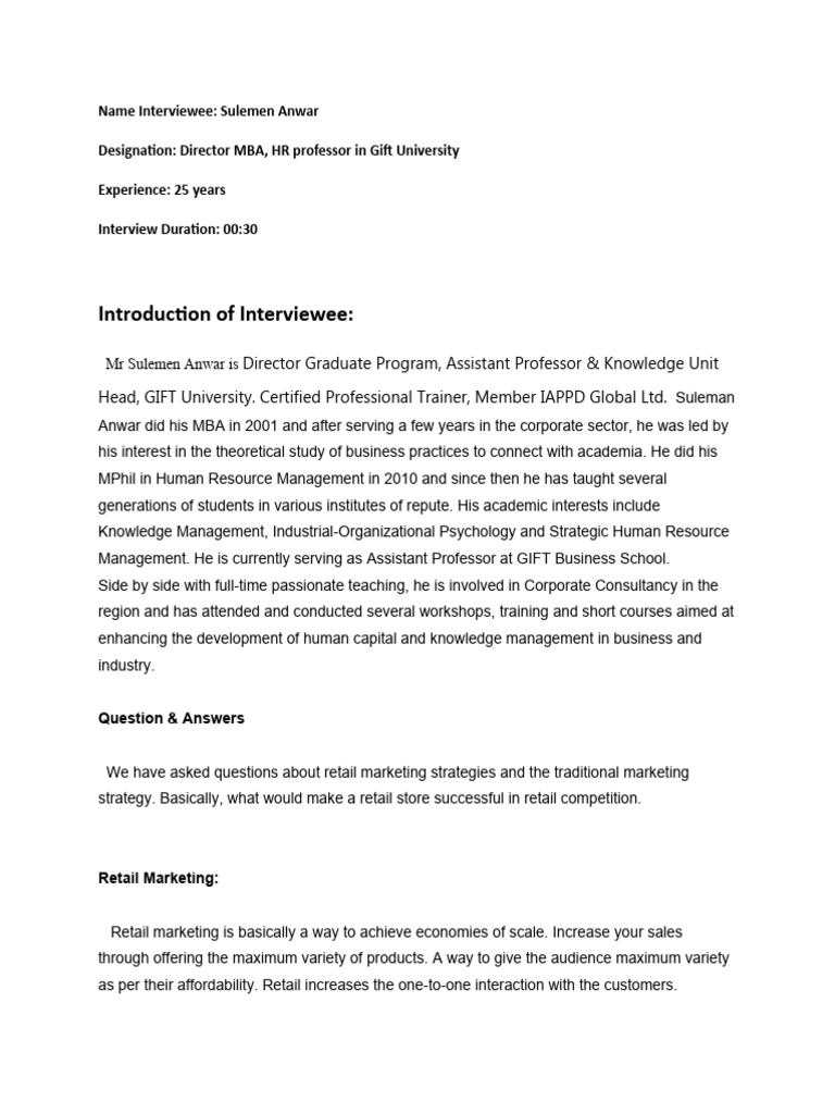 Suleman Anwar Sana | PDF | Brand | Retail