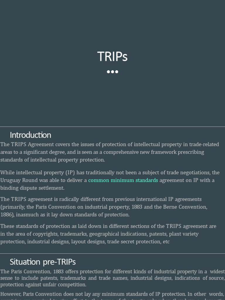 TRIPs (2) (1) | PDF | Trips Agreement | Intellectual Property