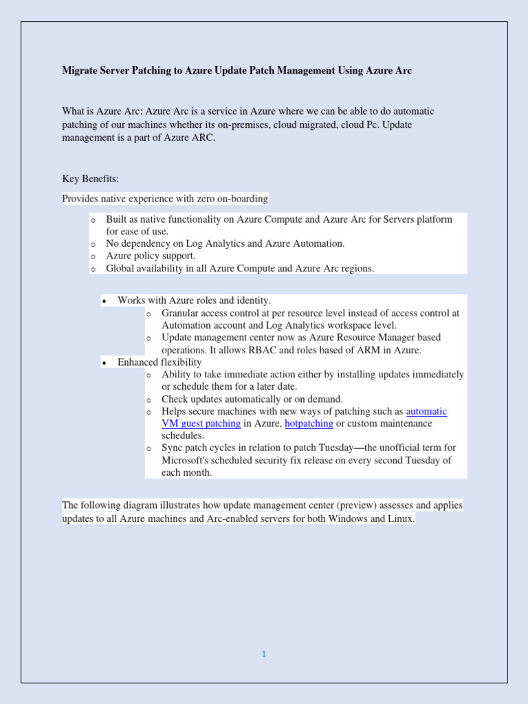 Migrate Server Patching Using Azure Arc StepbyStep Process | PDF ...
