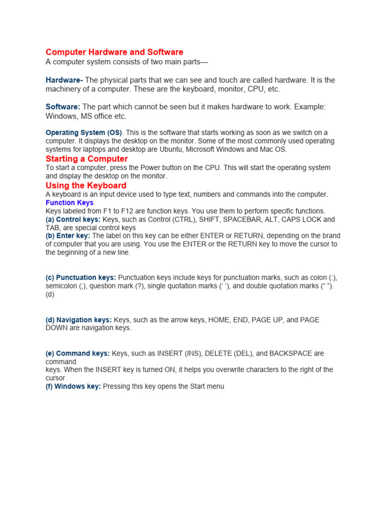 Computer Hardware and Software | PDF
