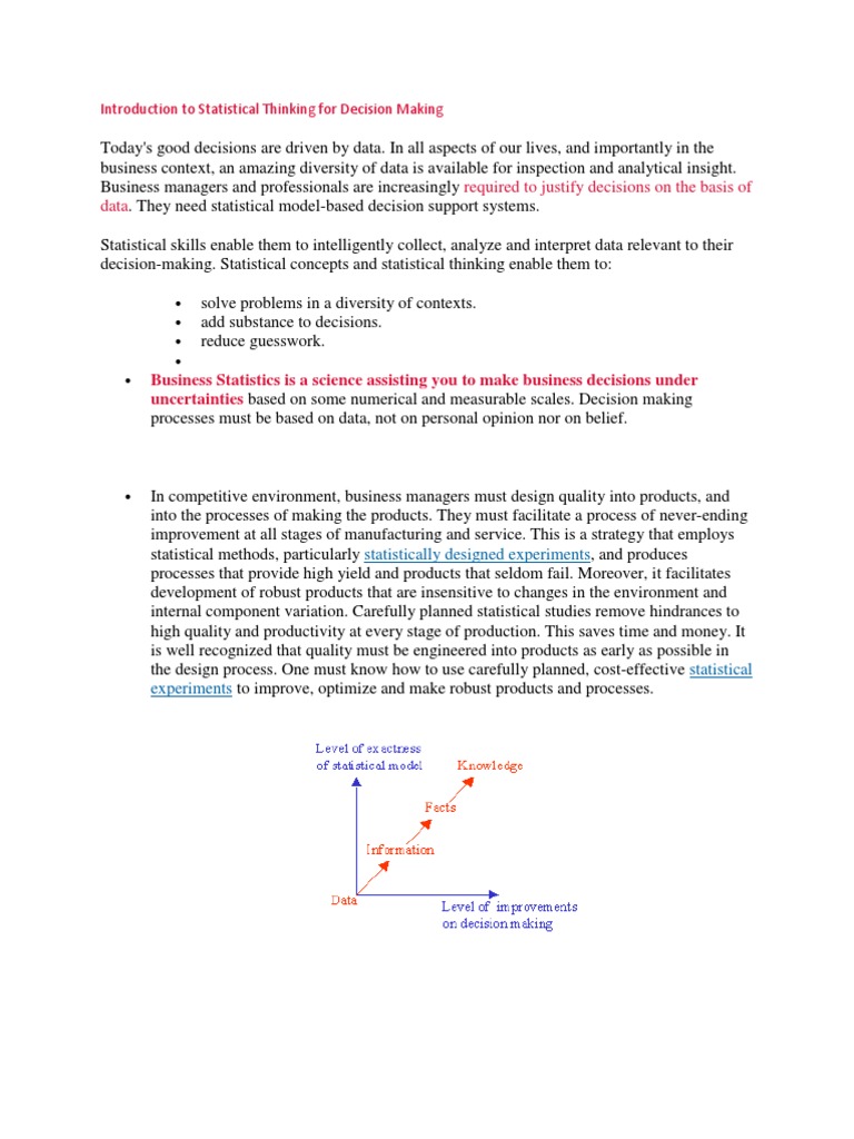 Introduction To Statistical Thinking For Decision Making | Download ...