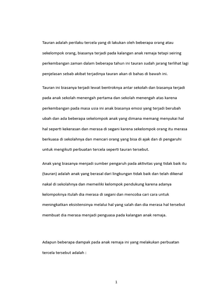 Memahami Perilaku Tawuran Remaja | PDF