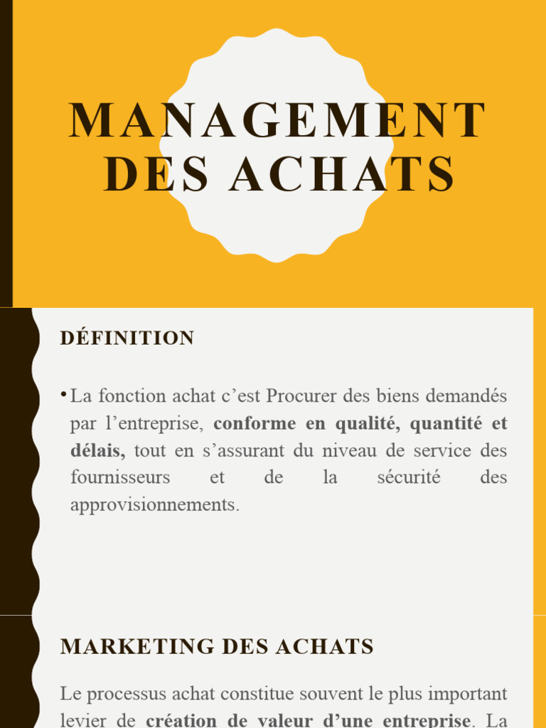 Stratégies et politiques d'achats efficaces | PDF | Management de la qualité | Économie