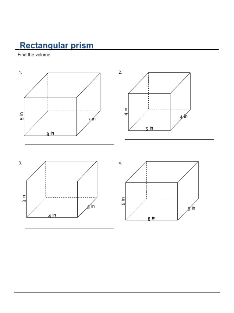 Grade 6 Rectangular Prism Volume Surface Area A | PDF | Cooking, Food ...