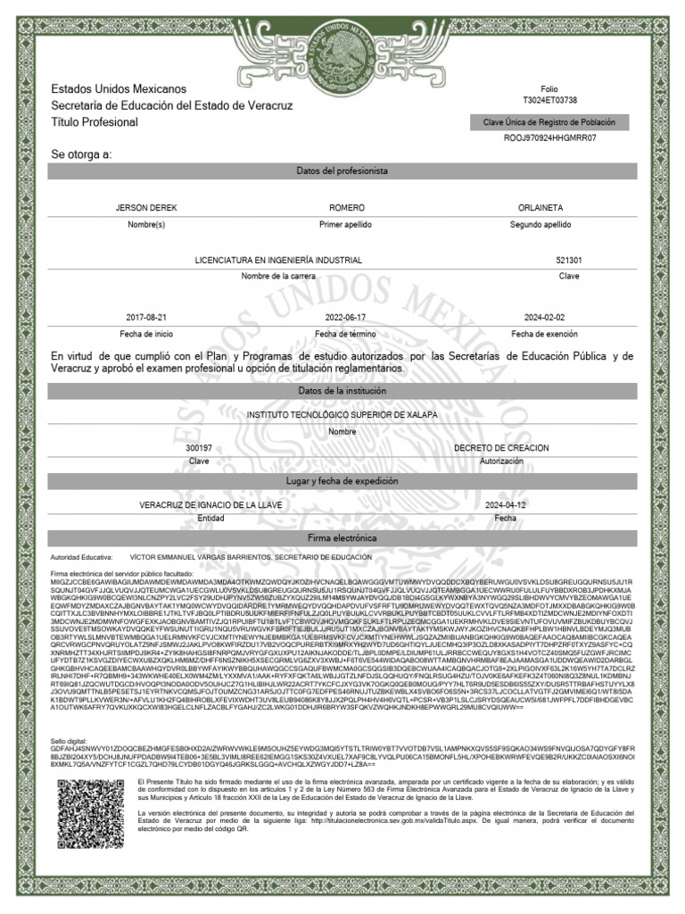 Estados Unidos Mexicanos Secretaría de Educación Del Estado de Veracruz ...