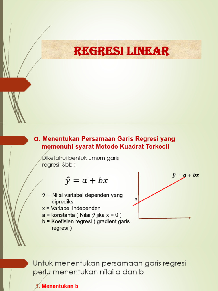 B Regresi Linear - Menentukan Persamaan Garis Regresi Linear | PDF