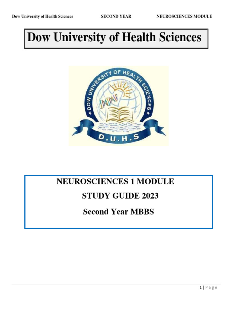 Second Year MBBS Neurosciences Guide | PDF | Brainstem | Cerebellum