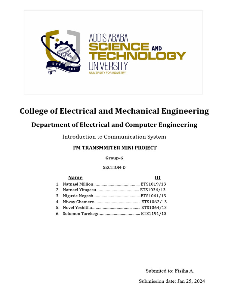 Short-Range FM Transmitter Project | PDF | Modulation | Amplifier