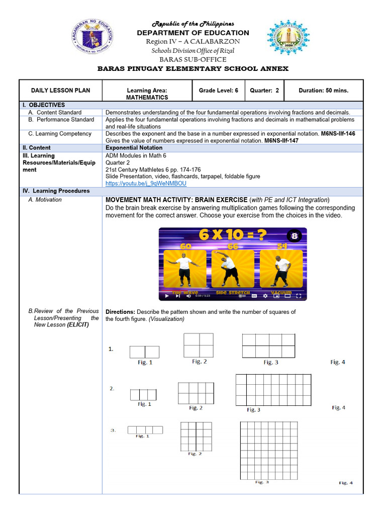 COT Q2_Math 6_EXPONENTS | PDF | Exponentiation | Multiplication