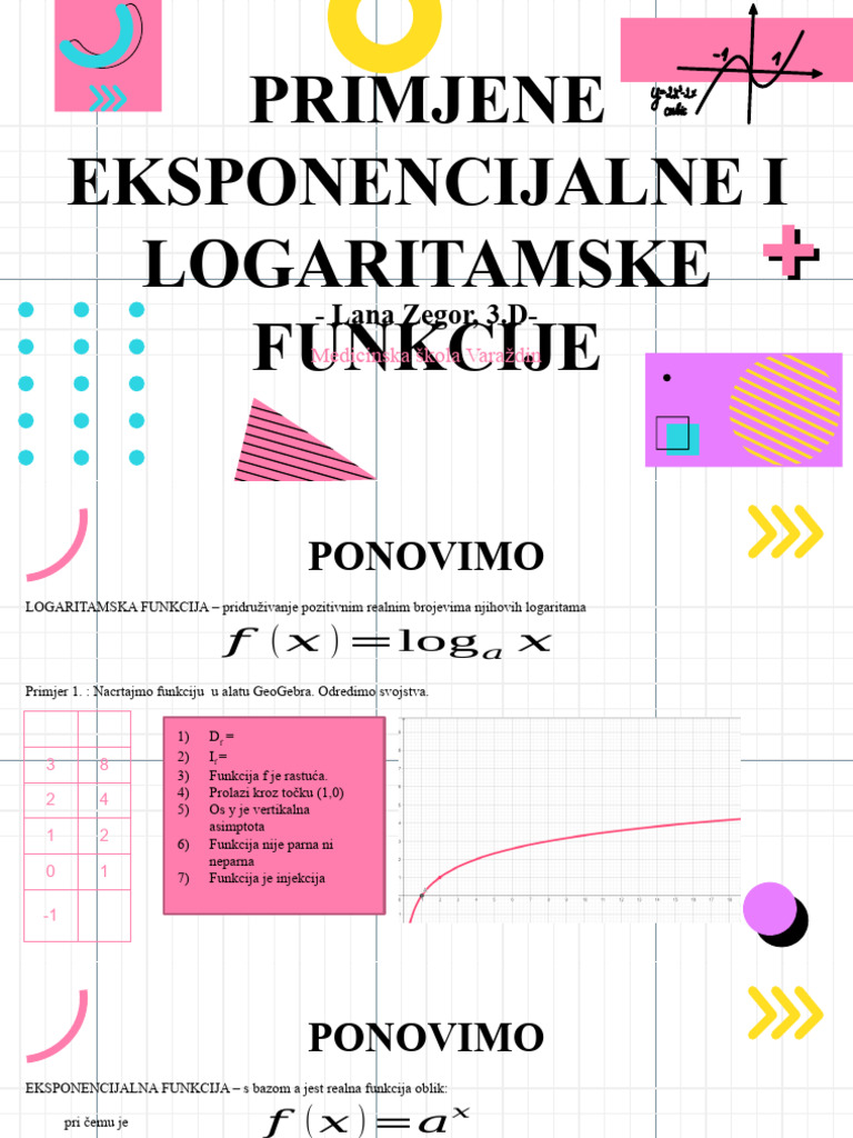 Primjena Eksponencijalne I Logaritamske Funkcije | PDF
