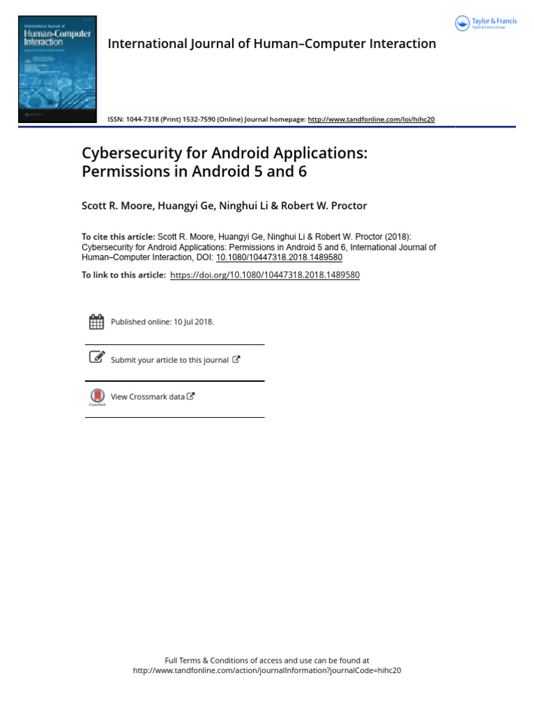 Android 5 vs 6: App Permissions Study | PDF | Android (Operating System) | Google Play