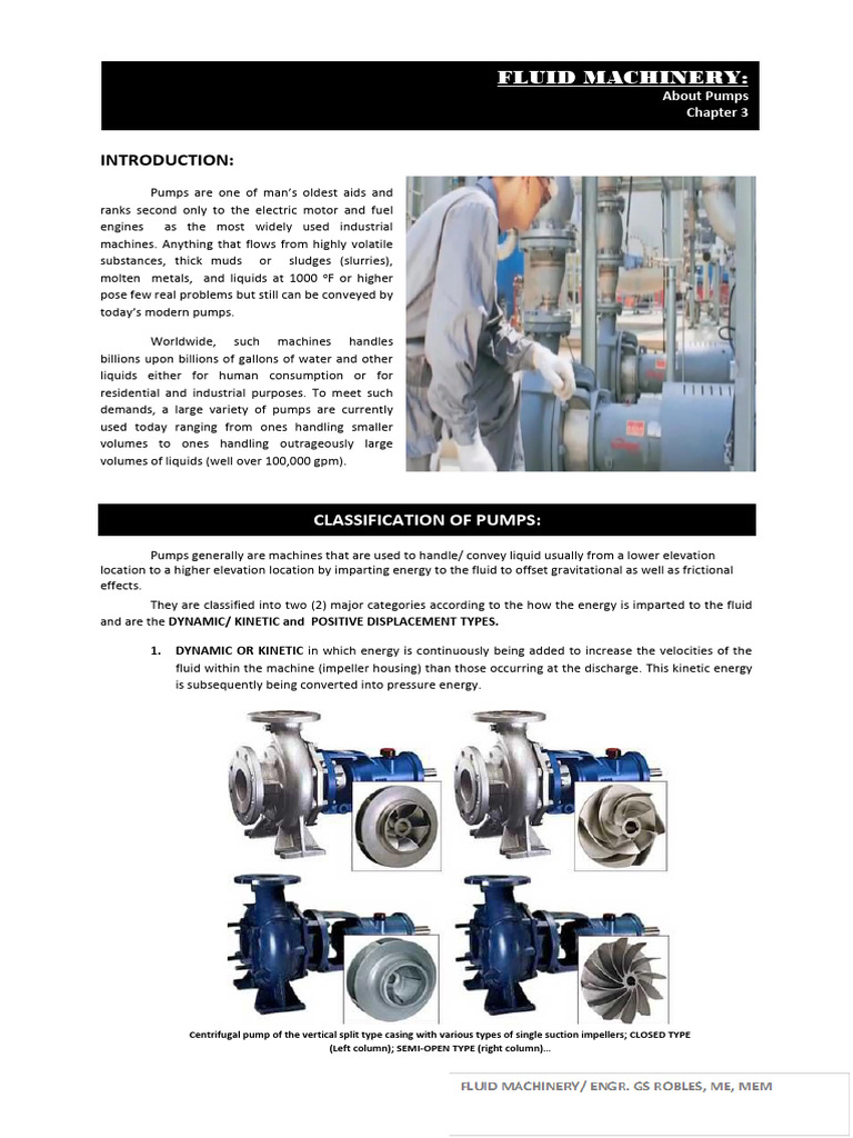 3A - About Pumps Main Document | PDF | Pump | Bearing (Mechanical)