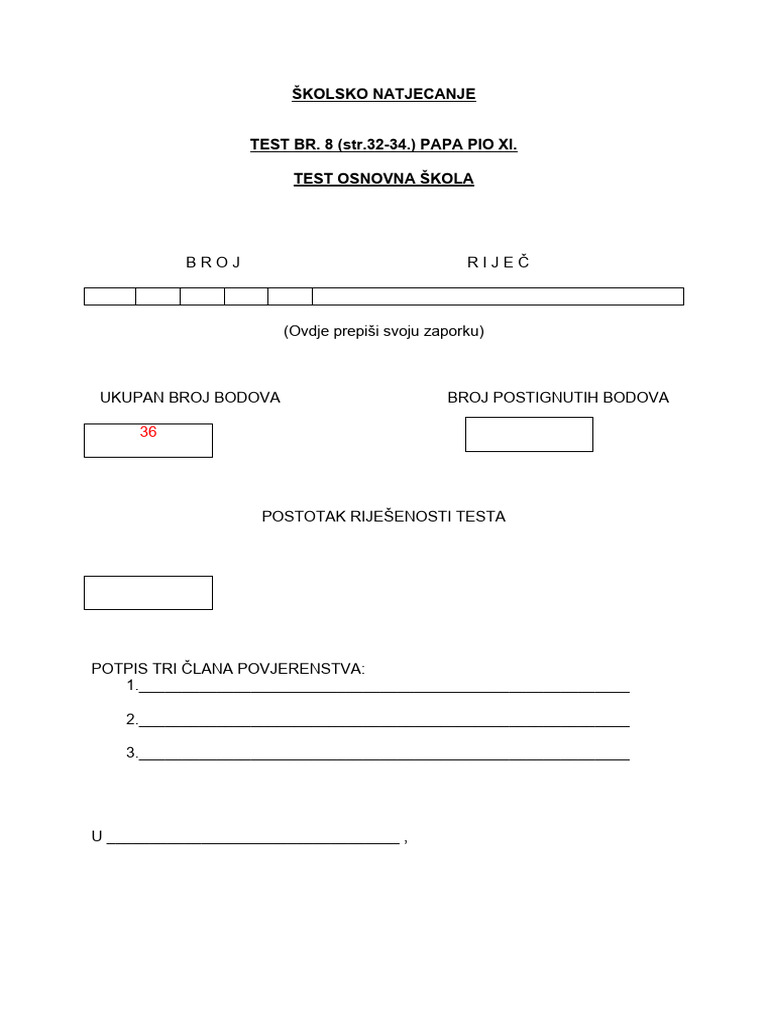 Test Br. 8. - Zadaci | PDF