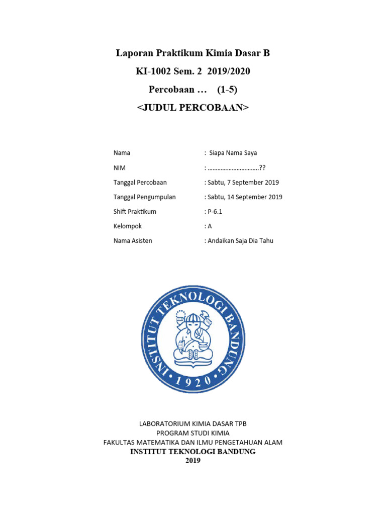 Cover Laporan Praktikum 2019 B | PDF