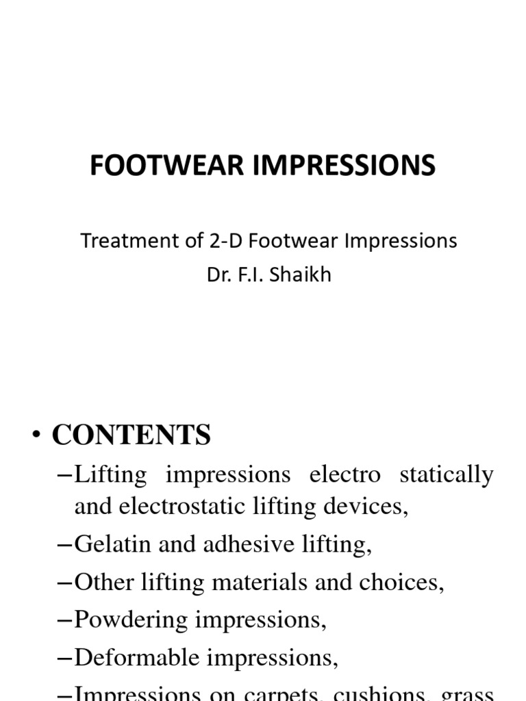 Lifting Techniques for 2D Footwear Impressions | PDF | Technology ...