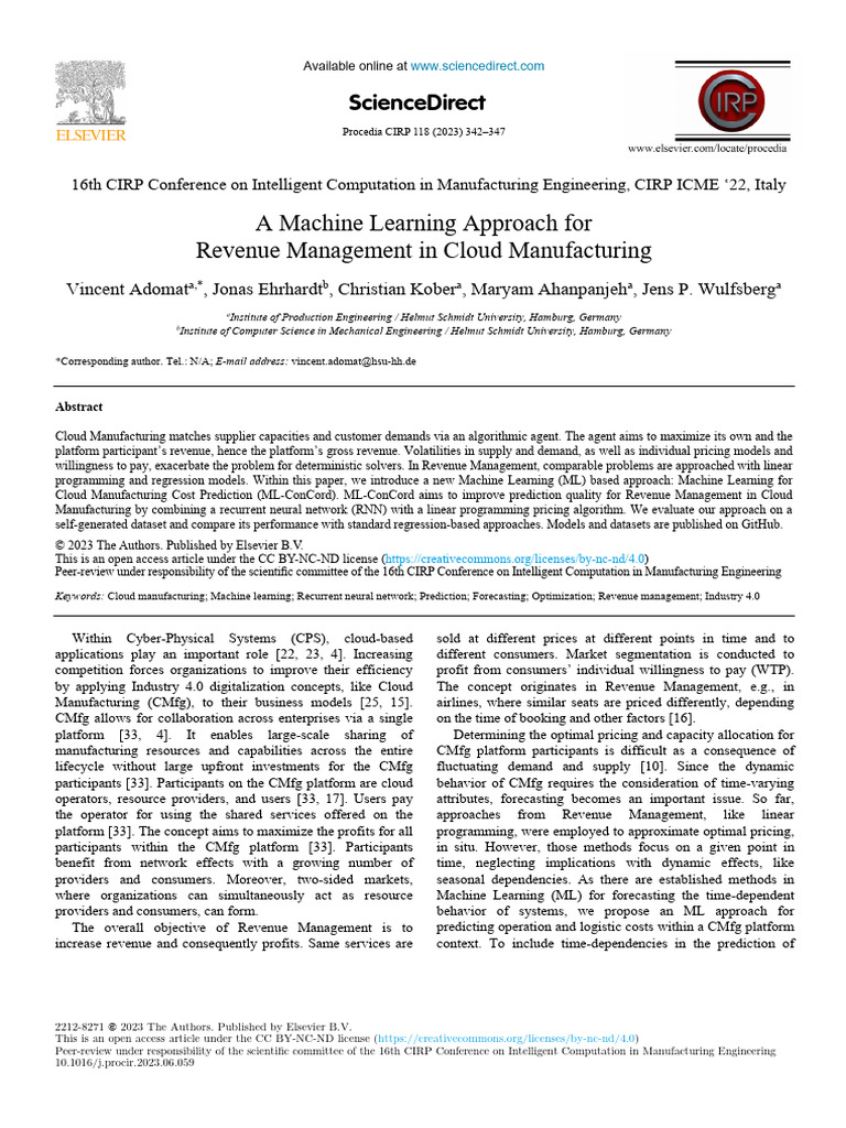 A Machine Learning Approach in Rev MNGT | PDF | Machine Learning | Mathematical Optimization