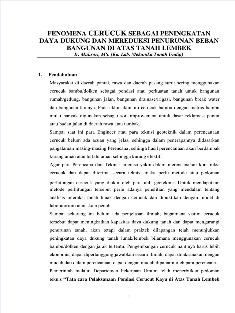 Pondasi Cerucuk | PDF | Ilmu Sosial | Teknologi & Rekayasa