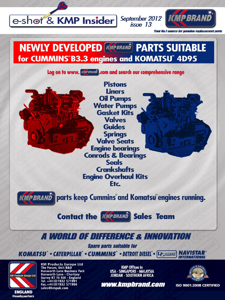 ESHOT Cummins B3.3 and Komatsu 4D95 | PDF