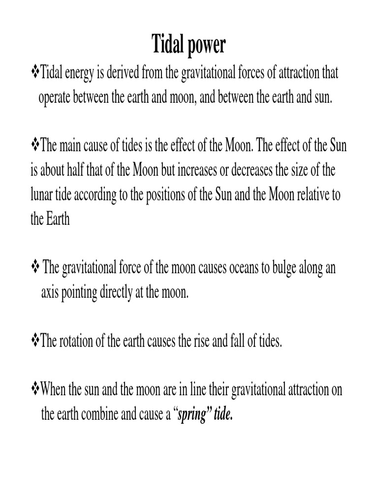 TIDAL and WAVE TECHNOLOGY | PDF | Tide | Moon