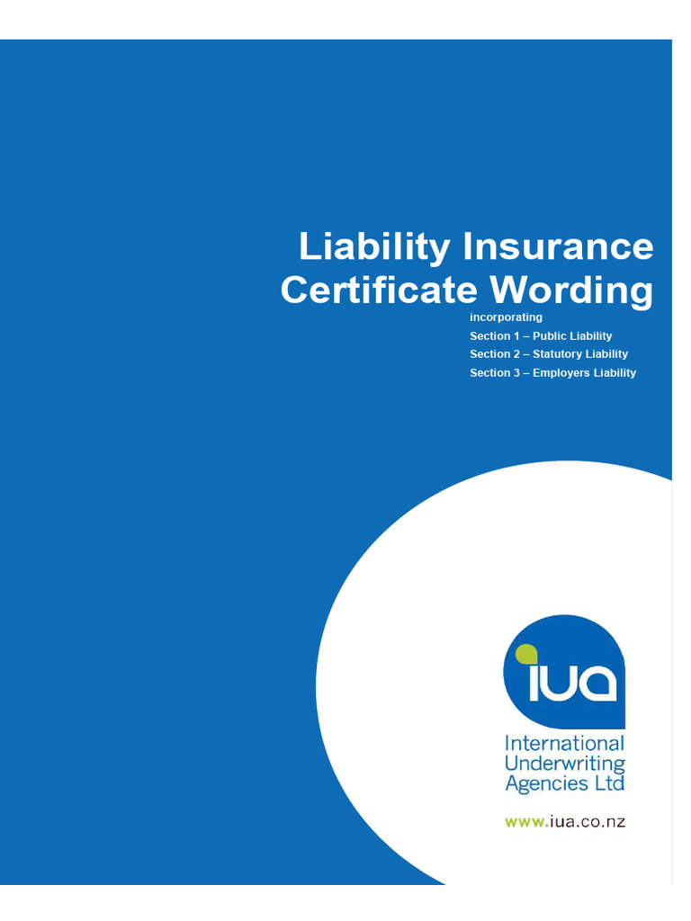 Combined Liability Wording 121212 | PDF | Liability Insurance | Indemnity