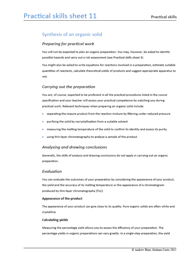 EDX Chem Y2 Practical Skills Sheet 11 | PDF | Thin Layer Chromatography ...