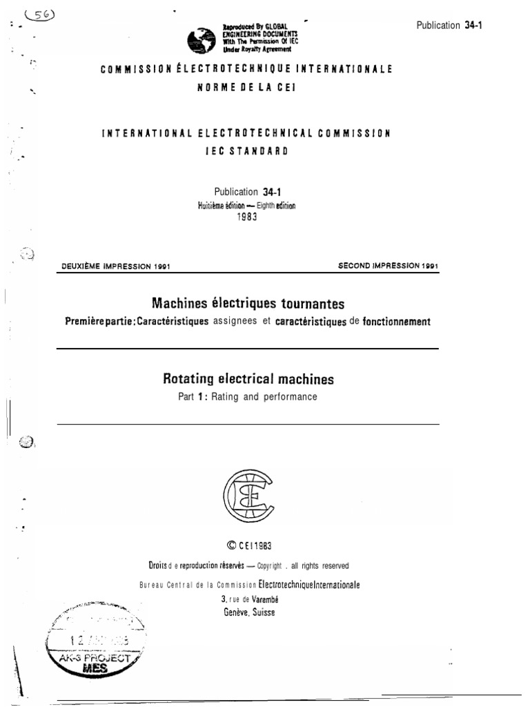 Iec 34 1 Pdf Insulator Electricity Electric Motor