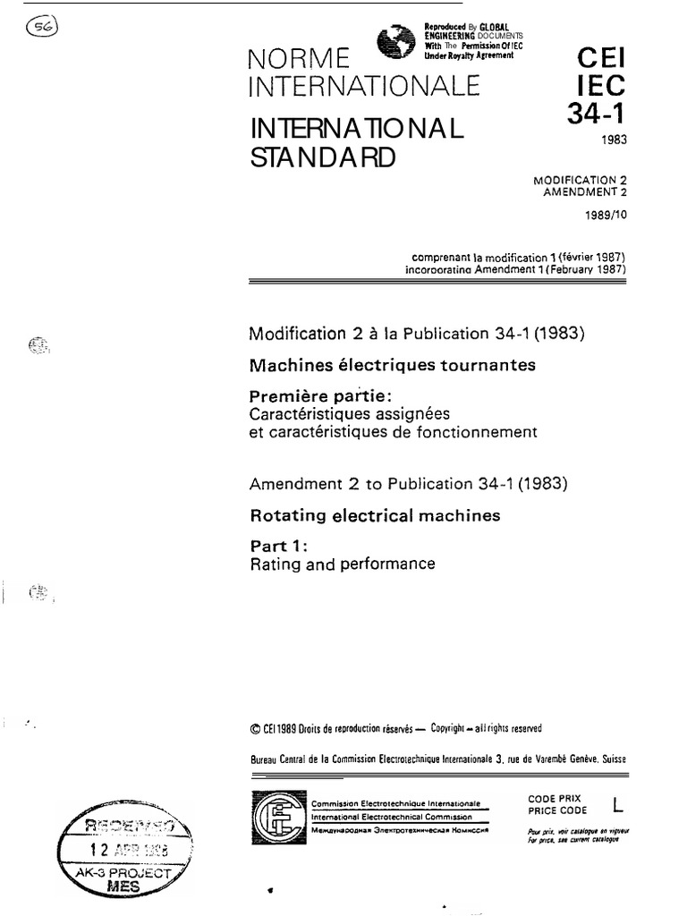 Iec 34-1 | PDF | Alternating Current | Electrical Engineering