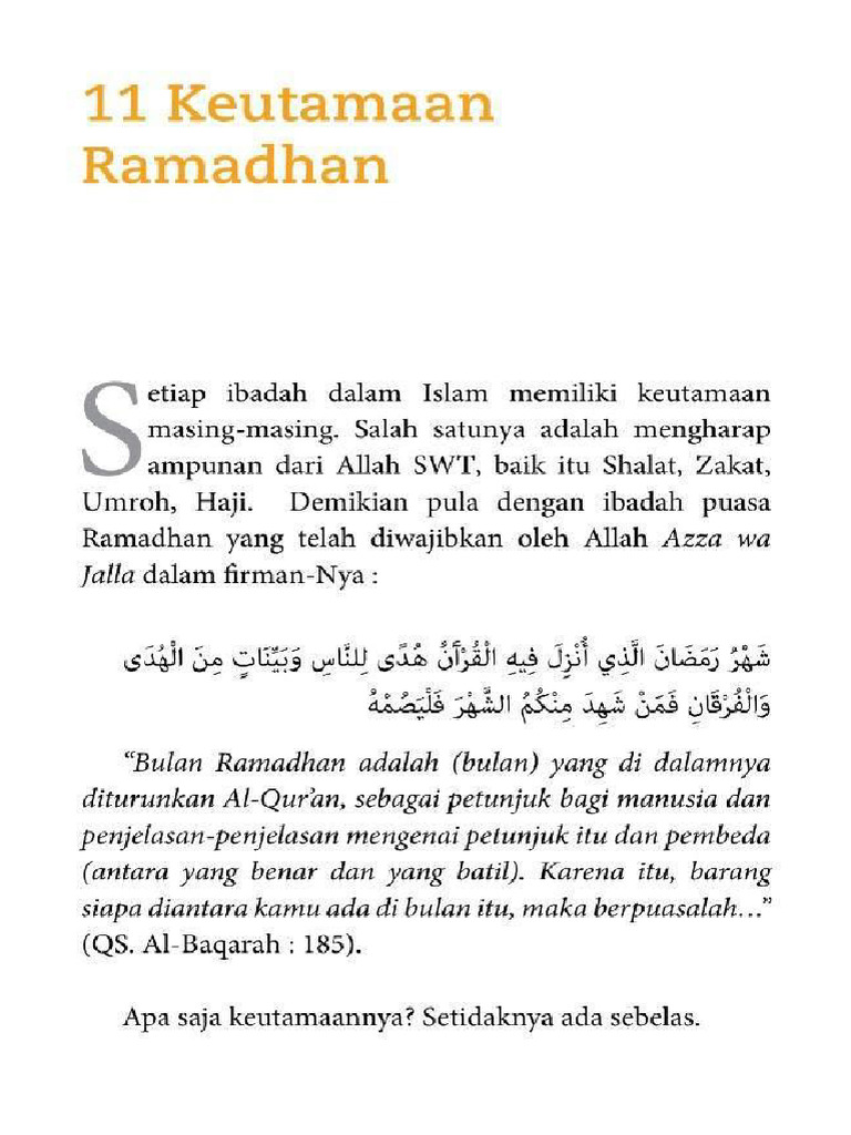 Kultum Ramadhan - 11 Keutamaan Ramadhan | PDF