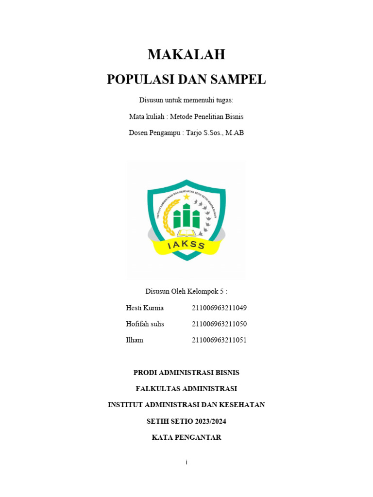 Populasi Sampel | PDF | Sains & Matematika