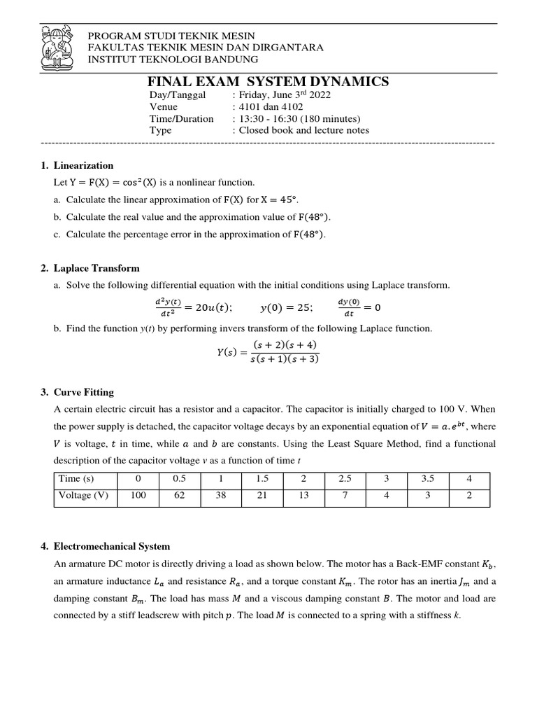 Draft UAS DINAMIKA SISTEM 2022 | PDF | Electric Motor | Capacitor Draft UAS DINAMIKA SISTEM 2022 | PDF | Electric Motor | Capacitor
