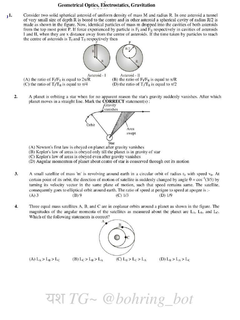@bohring Bot SPECIAL PHYSICS SHEETS FOR JEE ADVANCED 2024 | PDF