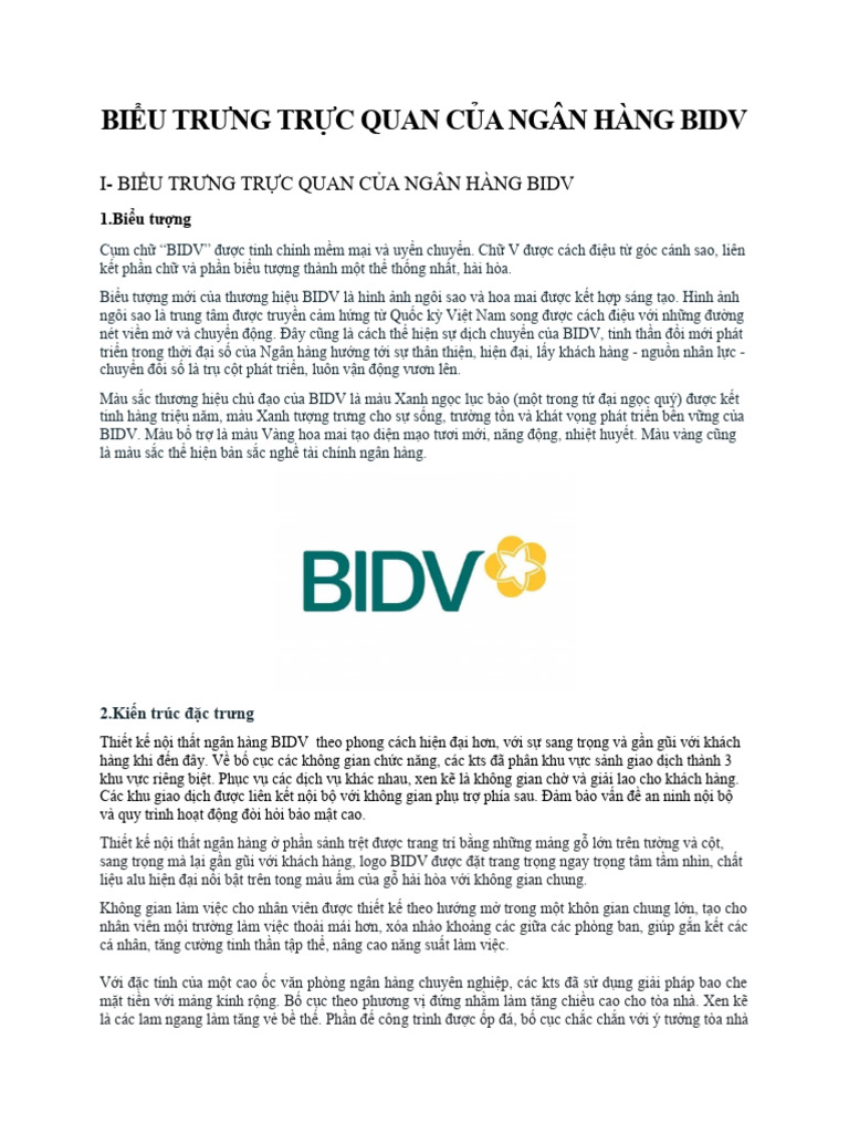 Biểu Trưng Trực Quan Của Ngân Hàng Bidv | PDF