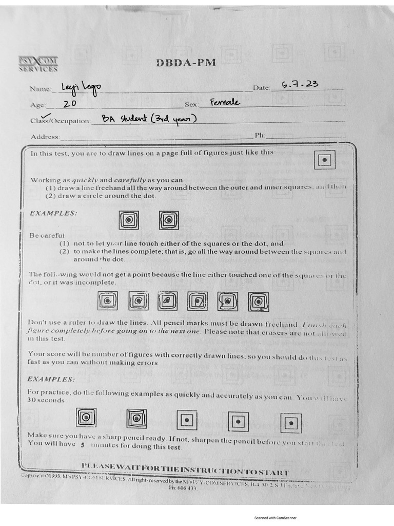 Dbda Test Booklet-1 | PDF
