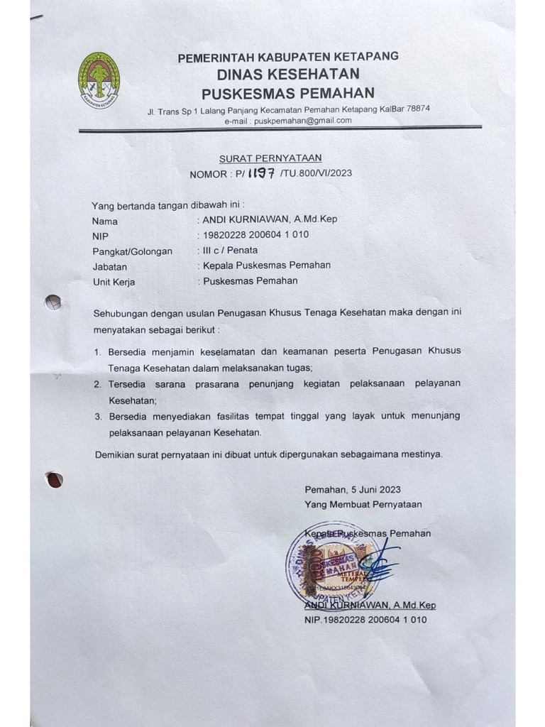 131b 1 Surat Permintan Tenaga Ke Dinas | PDF