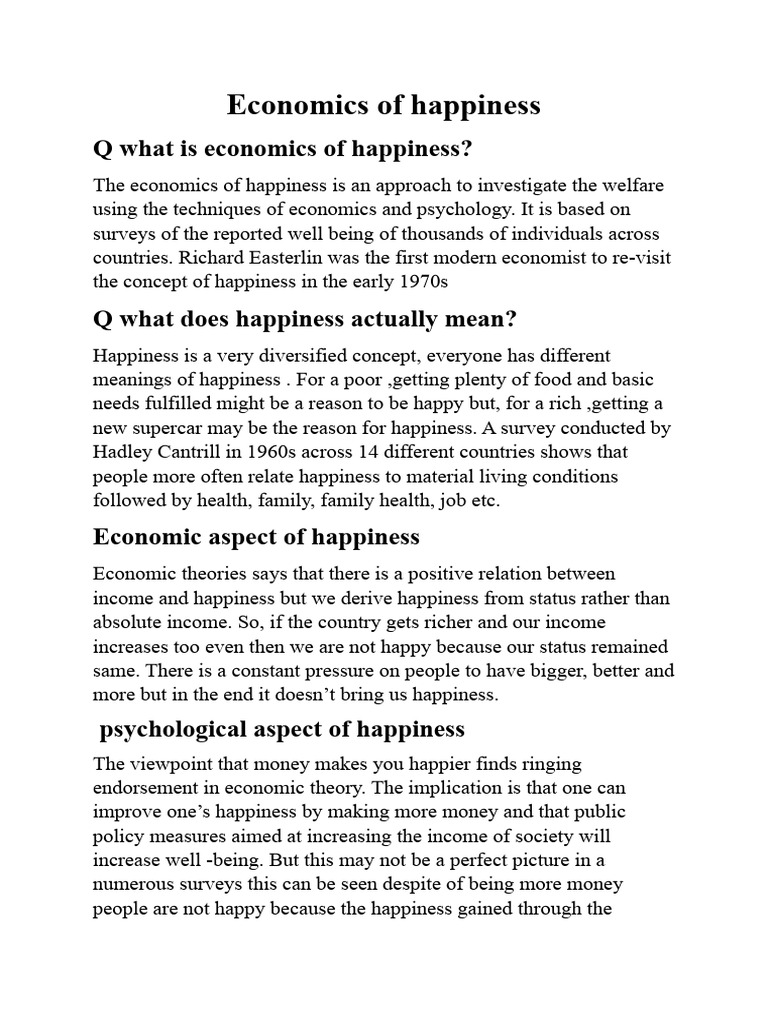 Economics of Happiness | PDF
