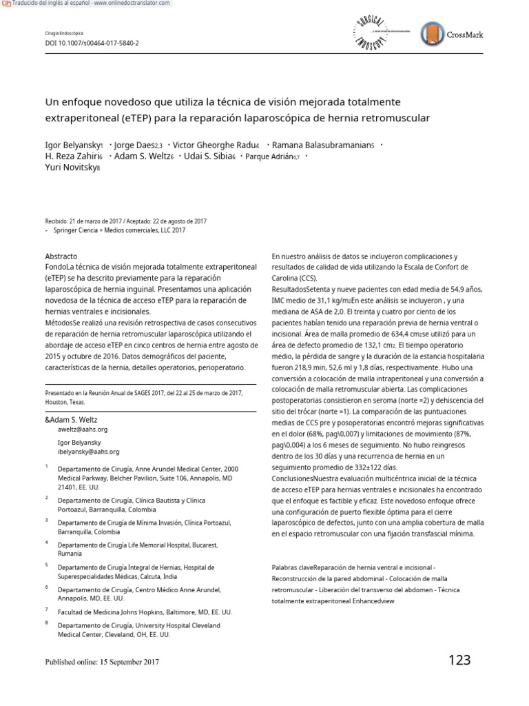 A Novel Approach Using The Enhanced-View Totally Extraperitoneal, 2017 ...