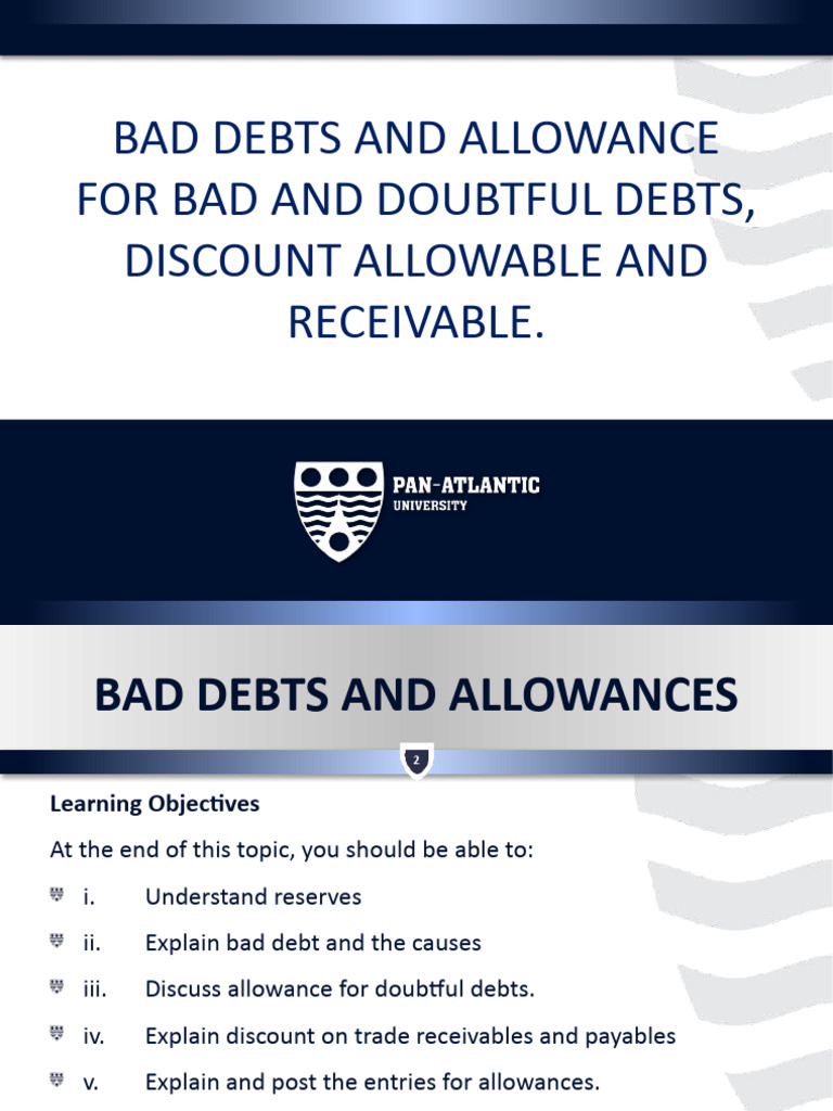 A10 Bad Debts and Allowance 2 | PDF | Bad Debt | Debt