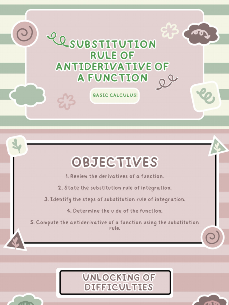 Substitution Rule of Antiderivative of A Functiôn | PDF