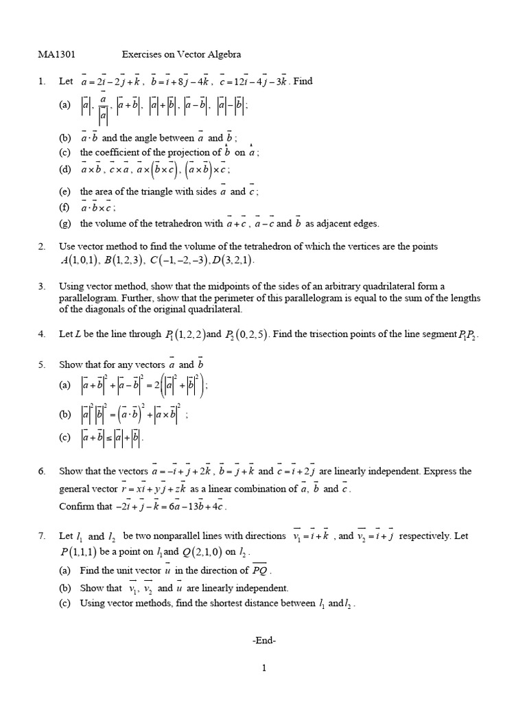 Ex Ch5 VectorAlgebra | PDF | Euclid | Linear Algebra