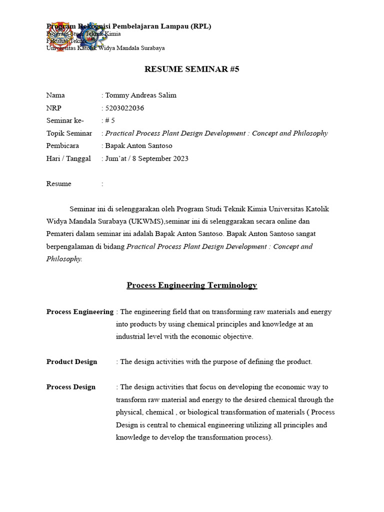 Template Resume Seminar 5 | PDF | Engineering