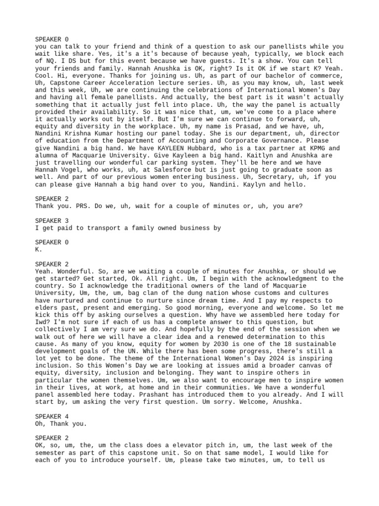 MQBS3010 - FHFYR - 2024 - Lecture - 1 - 01 - 21WW MACTH - Transcript | PDF | Experience