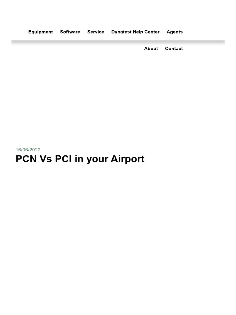 Dynatest - PCN Vs PCI in Your Airport | PDF | Airport