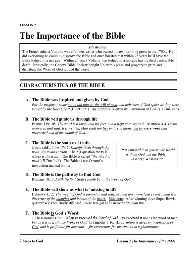 Importance of the Bible Explained | PDF | Bible | Jesus