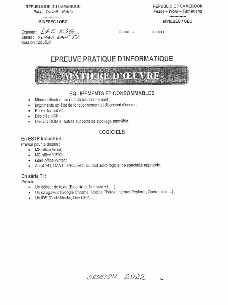 Bac Acd 2022 Info Pratique-Examinateur | PDF