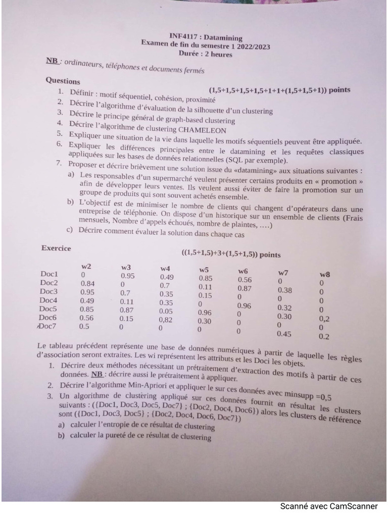 Épreuves M1-DS 2022-2023 | PDF