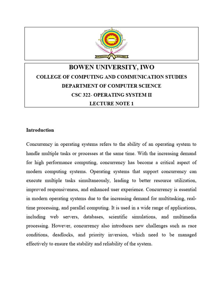 Lecture One | PDF | Process (Computing) | Thread (Computing) Lecture One | PDF | Process (Computing) | Thread (Computing)
