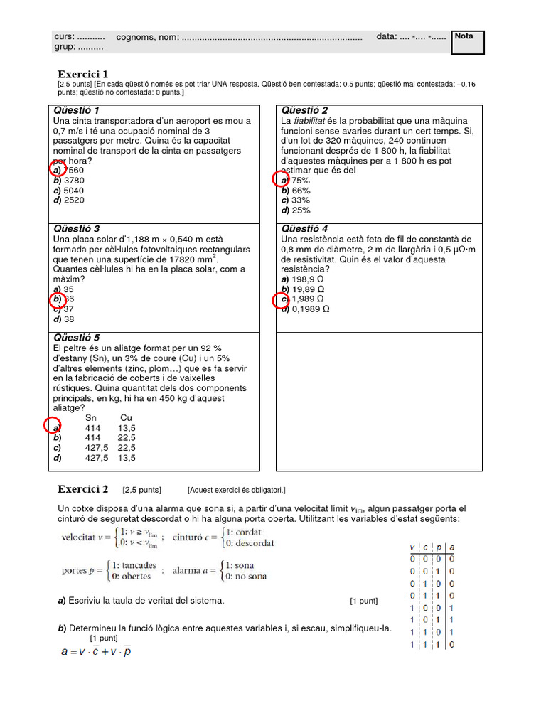 Examen Rec Sol Tecind2 10 11 | PDF