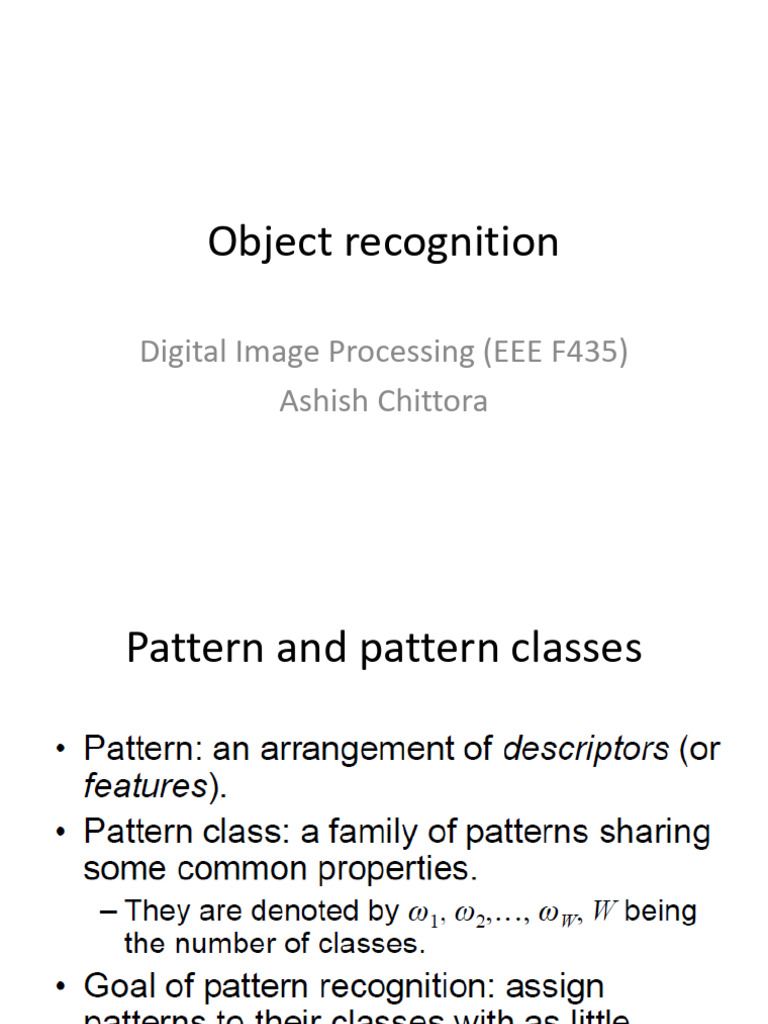 Object Recognition | Download Free PDF | Support Vector Machine | Cluster Analysis