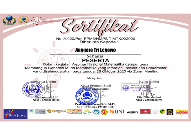 Sertifikat Anggoro 2 | PDF