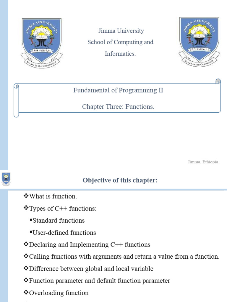 Chapter 3 Function | PDF | Parameter (Computer Programming) | C++